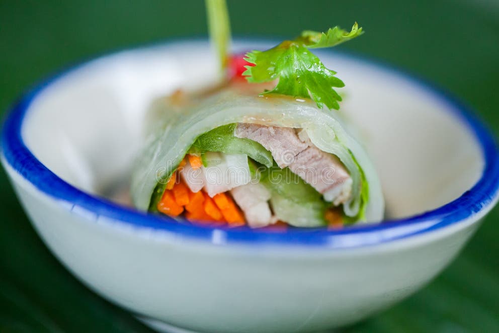 Canape with Fresh Spring Rolls Stock Image - Image of gourmet, chinese ...