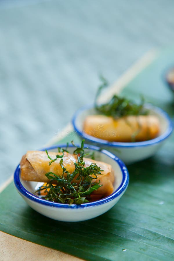 Canape with Fried Spring Rolls Stock Image - Image of asia, china: 71026179