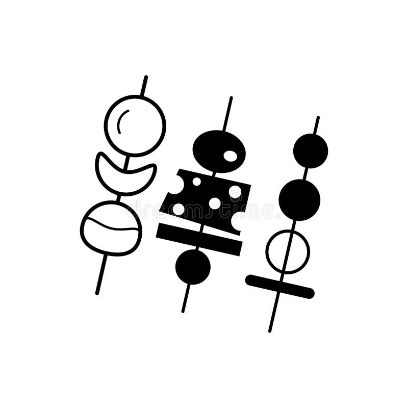 Canape Icon, Appetizer Logo Isolated on a White Background Stock Vector ...