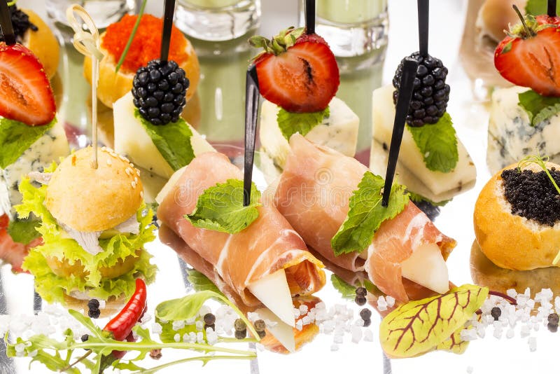 Canape stock photo. Image of rolled, party, pomegranates - 33989920