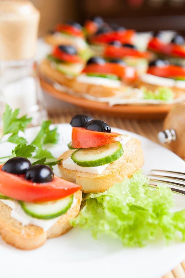 Canape with Olives and Cheese Stock Photo - Image of cheese, freshness ...