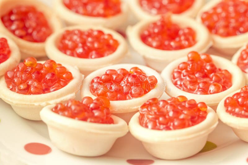 Canape with red caviar stock photo. Image of freshness - 66887838