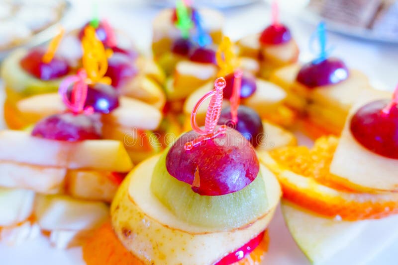 Canape on a table macro stock photo. Image of dinner - 93234066