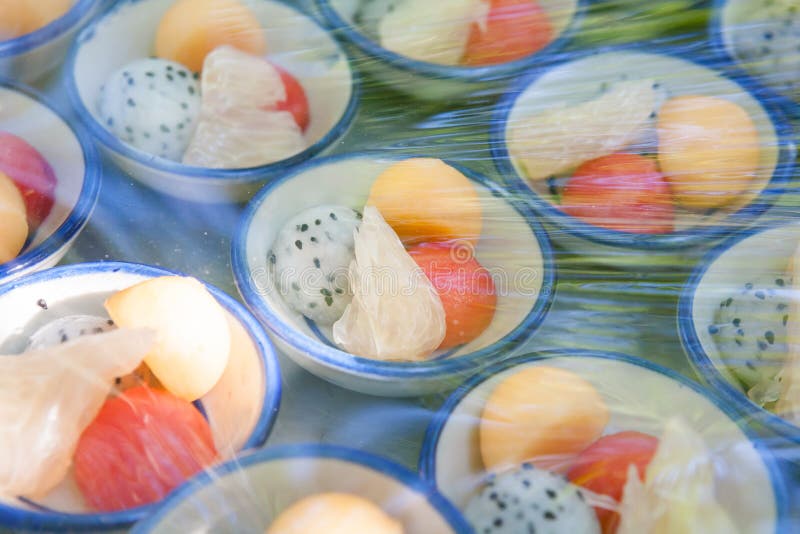 Canape Wrapped with Plastic Wrap. Stock Photo - Image of catering, food ...