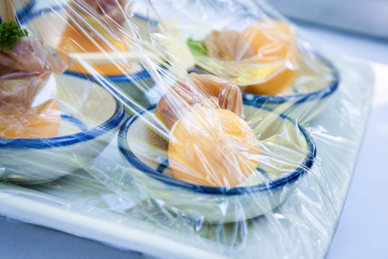 Canape Wrapped with Plastic Wrap. Stock Photo - Image of cocktail, meal ...