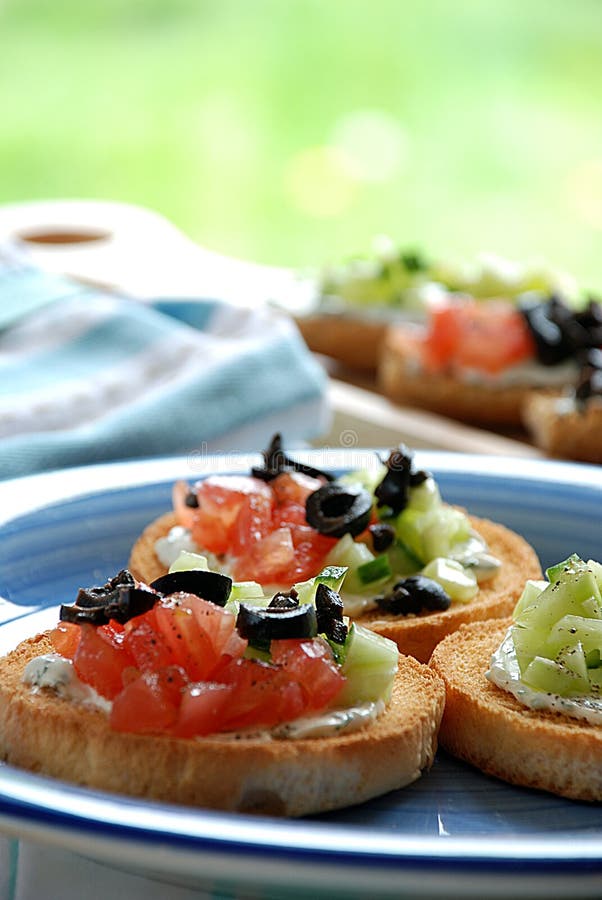 Canapes stock photo. Image of cucumber, breakfast, fresh - 10935088