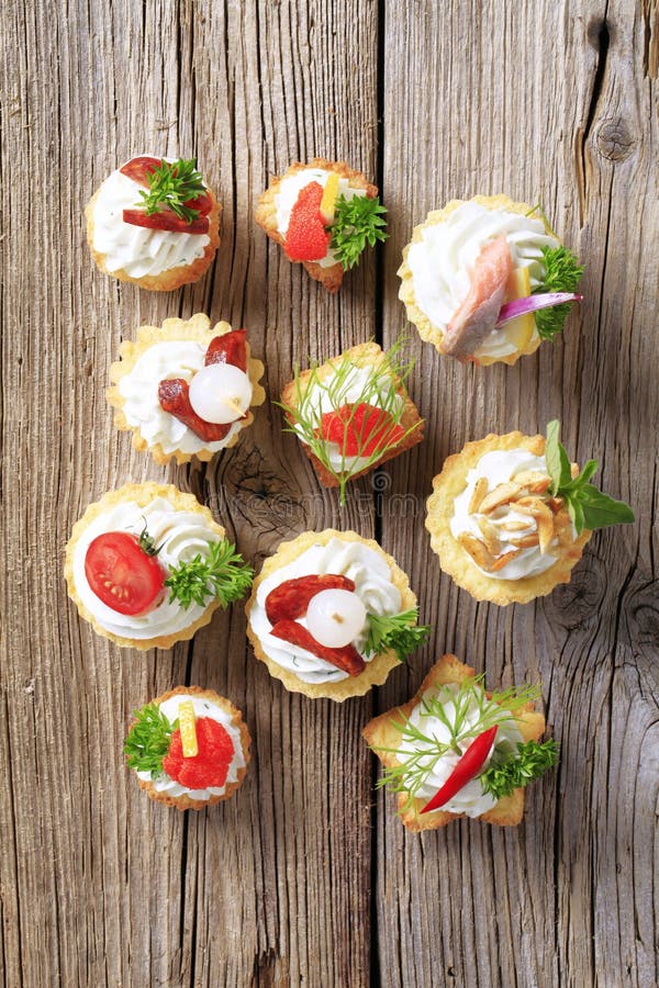 Variety of canapes stock photo. Image of appetizer, tart - 18996862