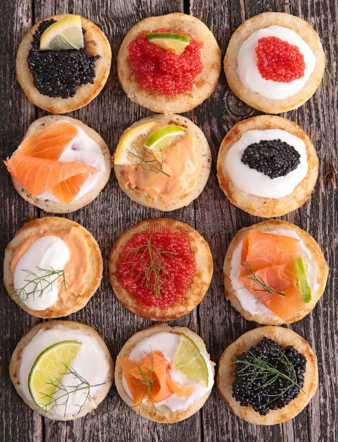 Canapes stock image. Image of festive, cream, caviar - 45430229