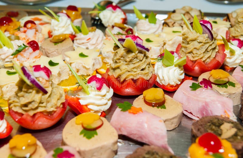 Canapes on a Buffet Table, Shallow DOF Stock Photo - Image of celebrate ...