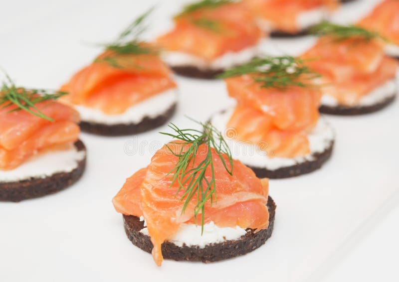 Canapes stock photo. Image of canape, fish, lunch, appetizer - 53409666