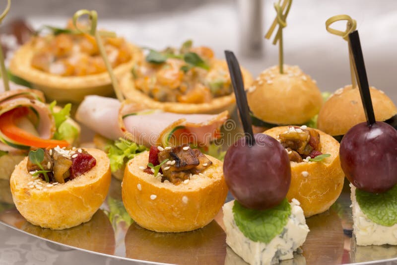 Canapes stock photo. Image of butter, shell, canape, meat - 61340040