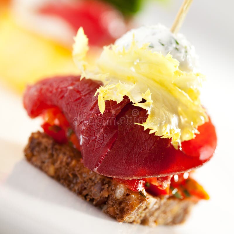 Canapes stock image. Image of onion, banquet, healthy - 42971761