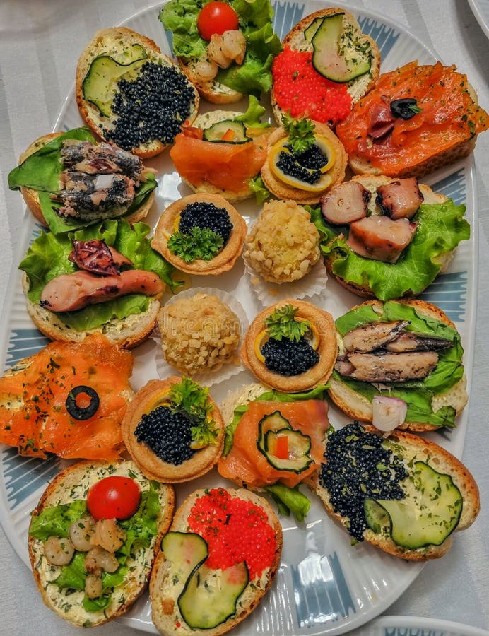 Canapes are Delicious Pieces of Food As an Appetizer Stock Photo ...