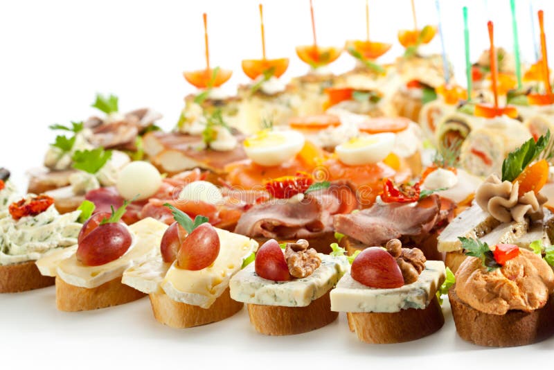 Canapes stock image. Image of appetizer, collection, event - 42680529
