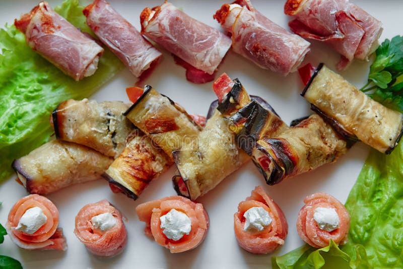 Canapes for Receptions, Buffets, Appetizers for the Festive Table. Mini ...