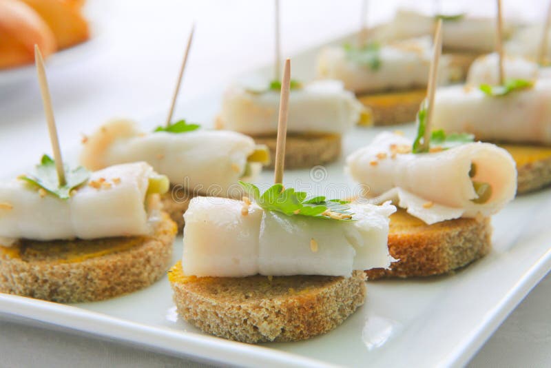 Canapes sandwiches stock photo. Image of creativity, dish - 41776790