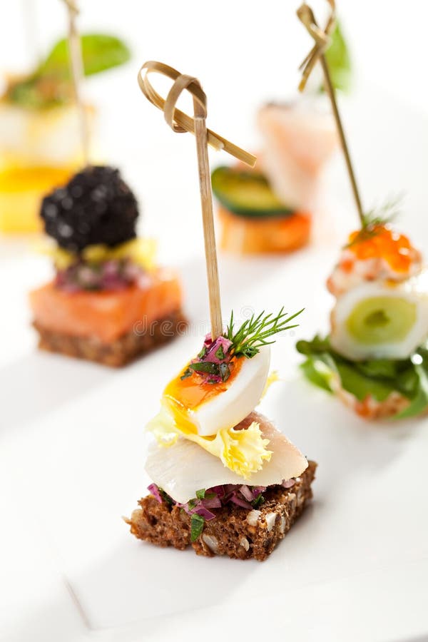 Canapes stock image. Image of herb, gourmet, lunch, meal - 42971551