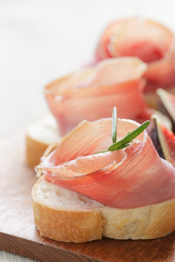 Canapes with spanish jamon stock image. Image of fast - 40718521