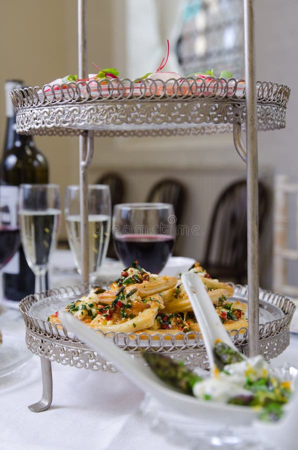 Canapes table set up stock photo. Image of people, luxury - 77072420