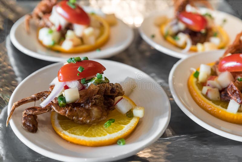 Canapes tapas stock image. Image of canape, cuisine, leaf - 84128825