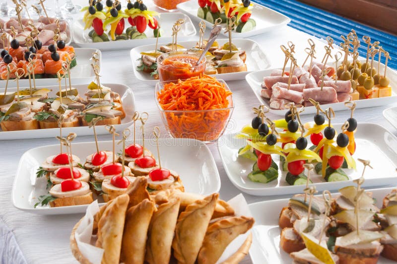 Canapes on the White Plates Stock Image - Image of cheese, christmas ...