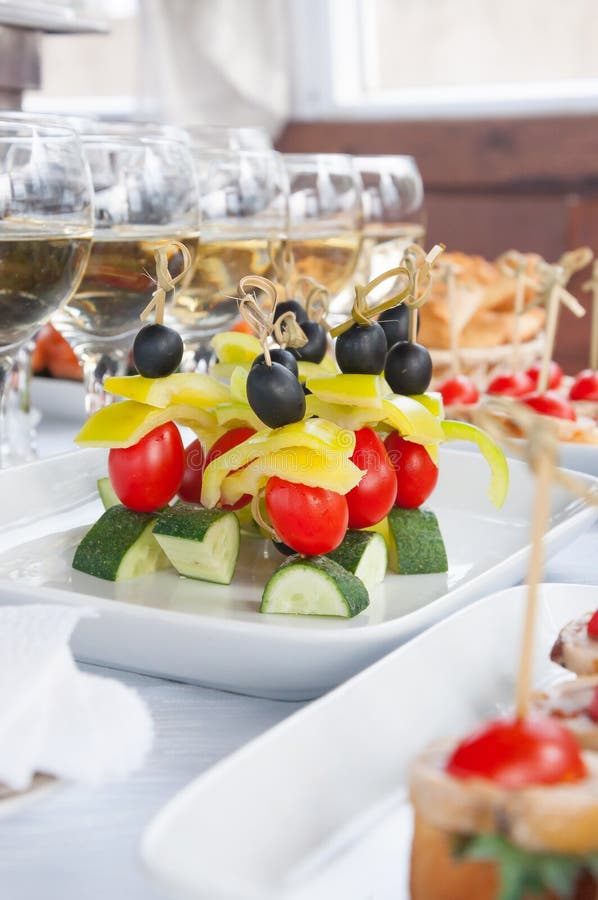 Canapes on the White Plates Stock Image - Image of finger, buffet: 85708393
