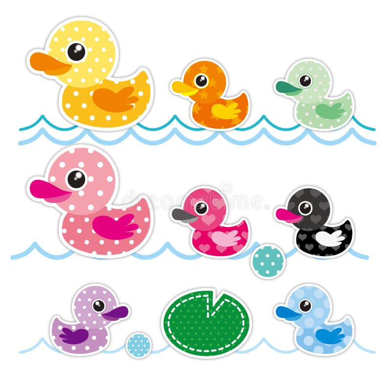 Petit canard coloré illustration de vecteur. Illustration du amusement ...