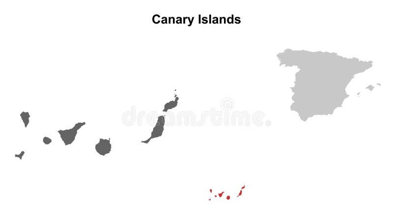 Canary Islands outline map stock vector. Illustration of region - 378861588