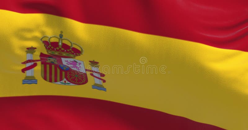Canary Islands and Spanish Flag Waving in the Wind on a Clear Day Stock ... Canary Islands and Spanish Flag Waving in the Wind on a Clear Day Stock ...