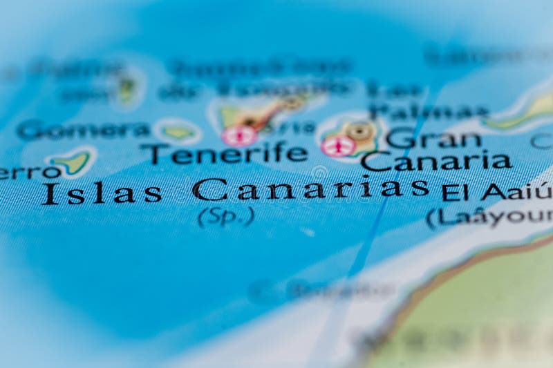 Canary Islands Highlighted on a World Map Stock Image - Image of ...