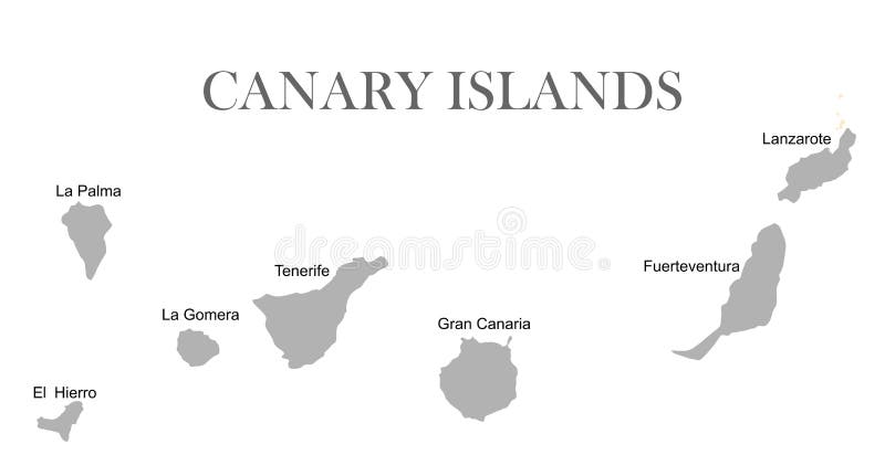 Canary Islands Map Vector Silhouette Stock Vector - Illustration of ...