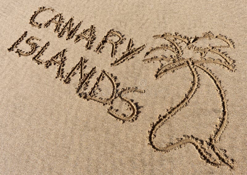 Canary Islands, Sand Writing on the Beach Stock Photo - Image of beach ...