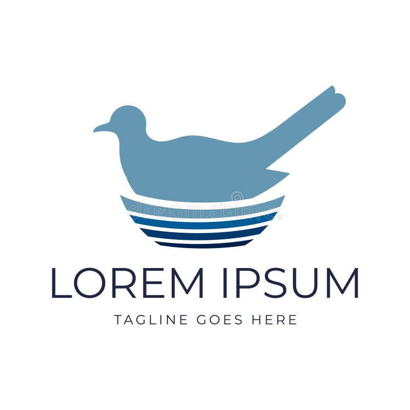 Canary Robin Dove Pigeon Bird Nest Brooding Silhouette Logo Design ...