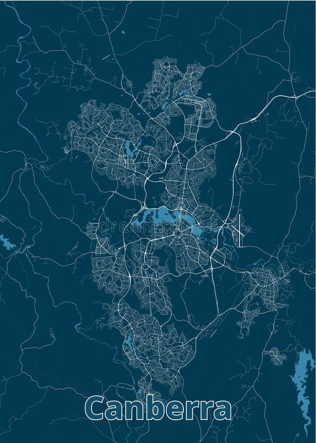 Canberra, Australia map stock vector. Illustration of presentation ...