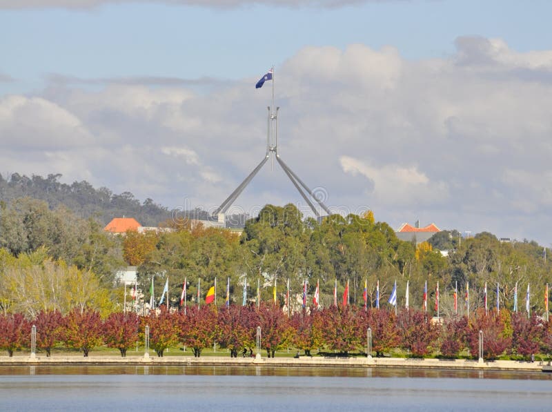 Canberra Landmark stock image. Image of burley, flag - 15958777