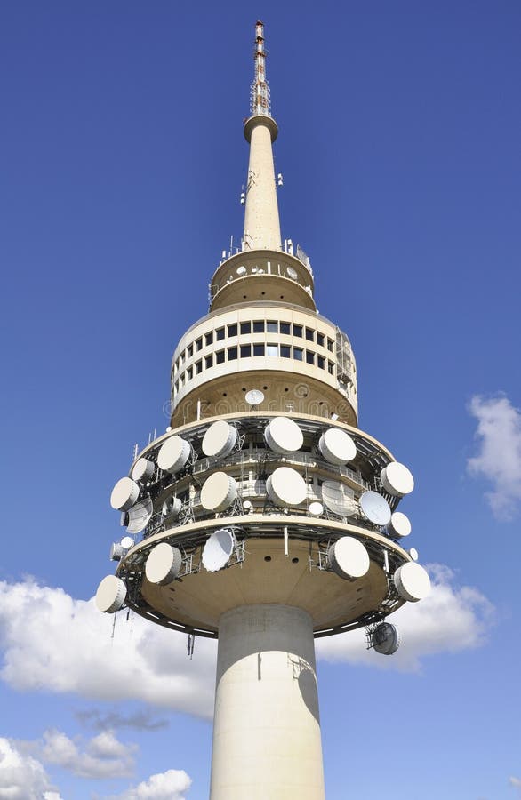 Black Mountain Tower In Canberra Stock Photo - Image of antenna ...