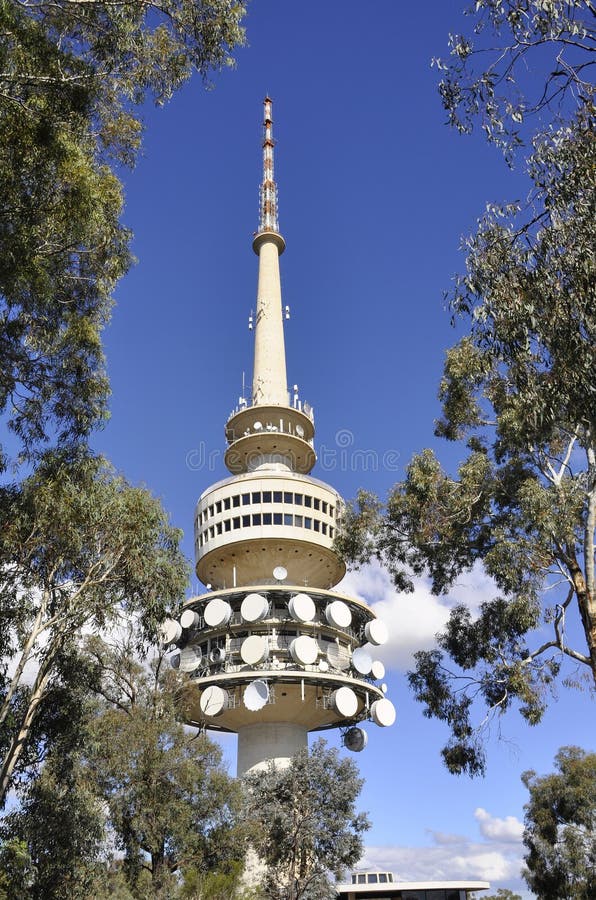 Telecommunications Tower, Canberra, Australia Stock Image - Image of ...