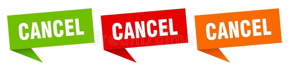 Cancel Banner. Cancel Speech Bubble Label Set Stock Vector ...