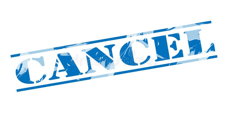 Cancel Blue Square Button Red Ribbon in Middle Stock Illustration ...