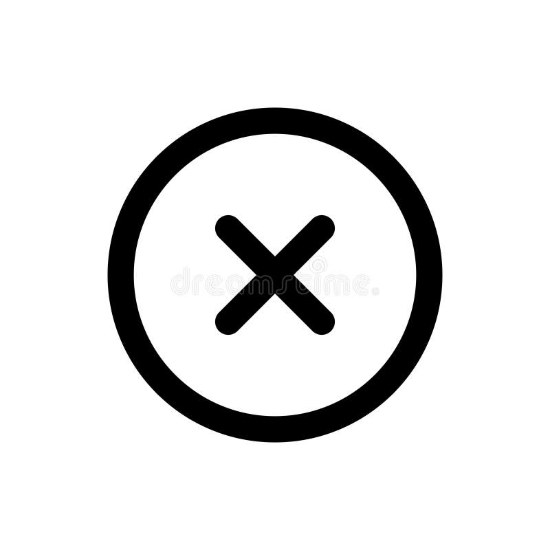 Cancel Box Line Icon Isolated on White Background. Black Flat Thin Icon ...