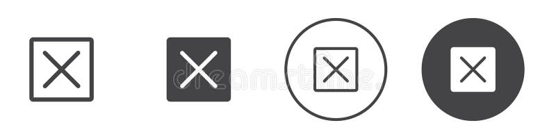 Cancel Button Icon Vector Logo Outline Stock Vector - Illustration of ...