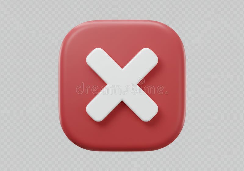 Cancel Button with Red Background and White X Shape Stock Illustration ...