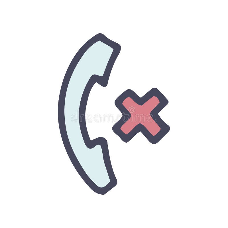 Cancel Call Color Vector Doodle Simple Icon Stock Vector - Illustration ...