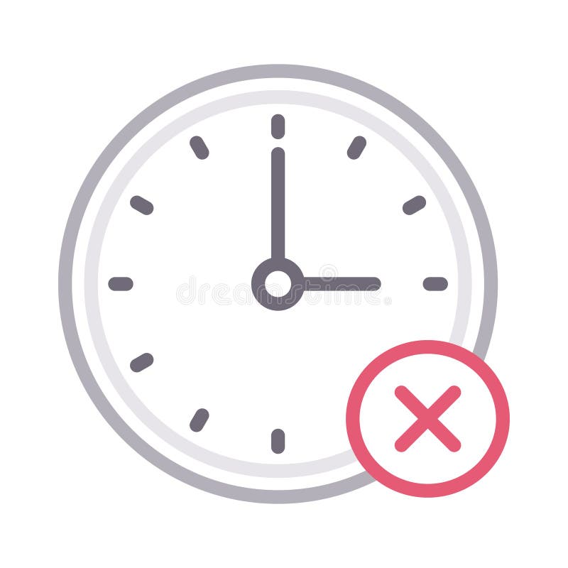 Cancel Clock Glyph Flat Vector Icon Stock Vector - Illustration of ...