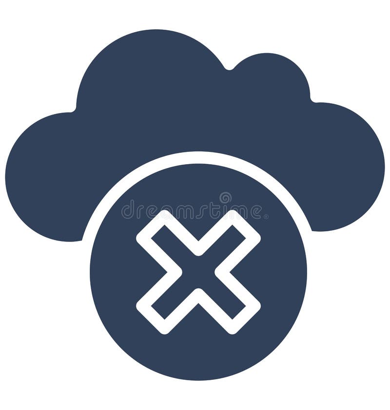 Cancel Cloud Isolated Vector Icon that Can Easily Modify or Edit. Stock ...