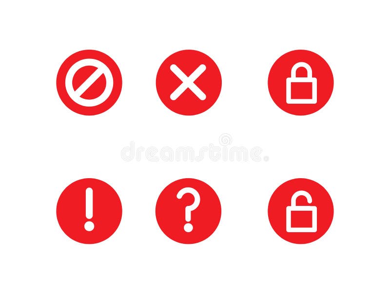 Cancel, Cross, Lock, Unlock, Exclamation Mark, Question Mark Icon Pack ...