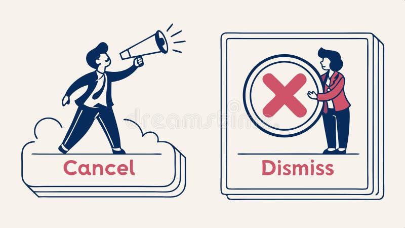 Cancel and Dismiss Buttons for User Interface Design Vector Design ...