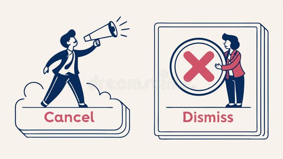 Cancel and Dismiss Buttons for User Interface Design Vector Design ...