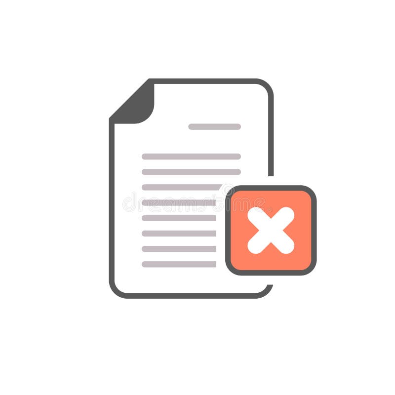 Cancel Document File Page Restricted X Icon Stock Vector - Illustration ...