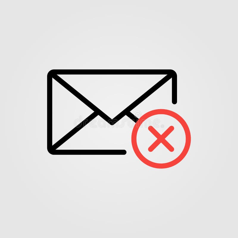 Cancel Email, Decline Message Icon Illustration. Delete or Remove Email ... Cancel Email, Decline Message Icon Illustration. Delete or Remove Email ...